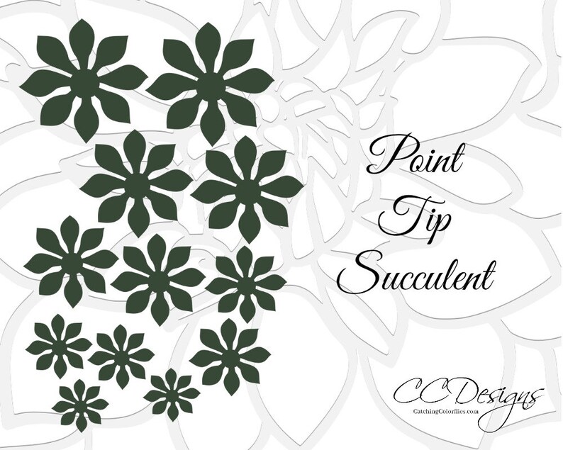 Paper Succulent Plant Flower Template, Succulent SVG Cut Files and PDF ...
