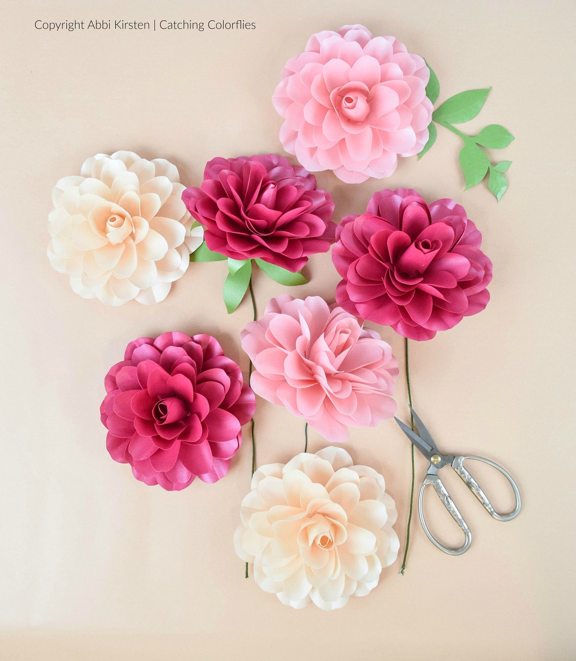 Camellia Rose Paper Flower Template and Tutorial Small Rose - Etsy México