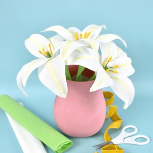 Crepe Paper Easter Lily Template and Tutorial, Lily SVG File, Lily PDF ...