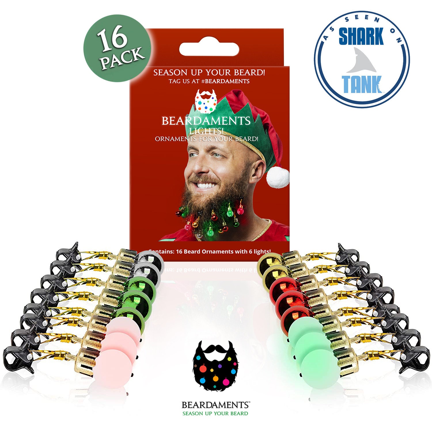 Beardaments - Light up Beard Ornaments - 16 Pc With Mini Clips - Etsy