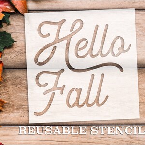 Hello Fall STENCIL | Reusable DIY Craft Stencil | Multiple Sizes - Etsy
