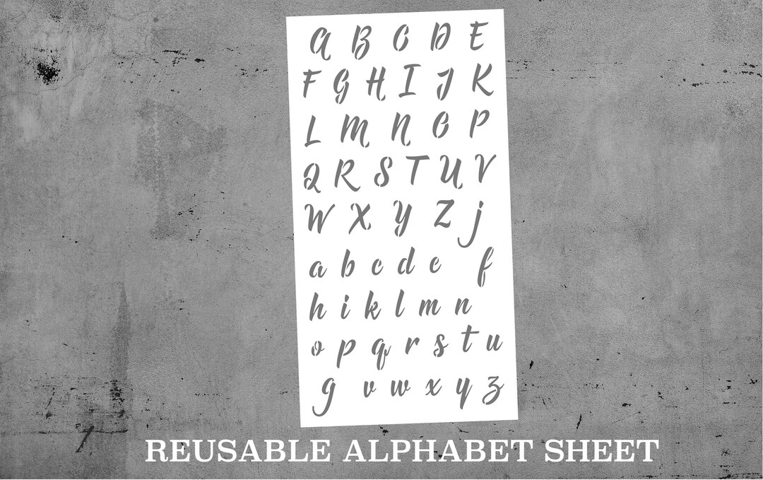 Hill Font Alphabet Reusable STENCIL | Laser Cut | 118pt Font = Aver. 1. ...