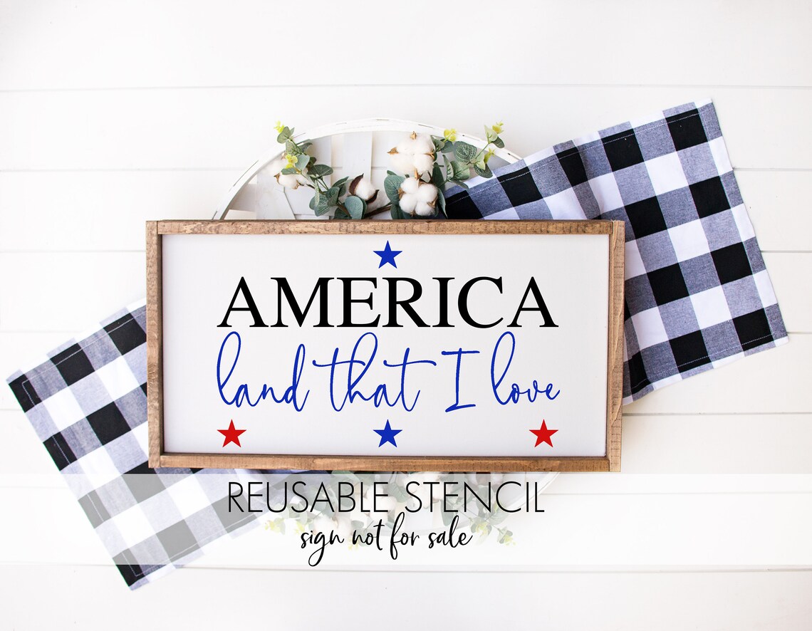 America Land That I Love STENCIL | Reusable DIY Craft Stencil | 10mil ...