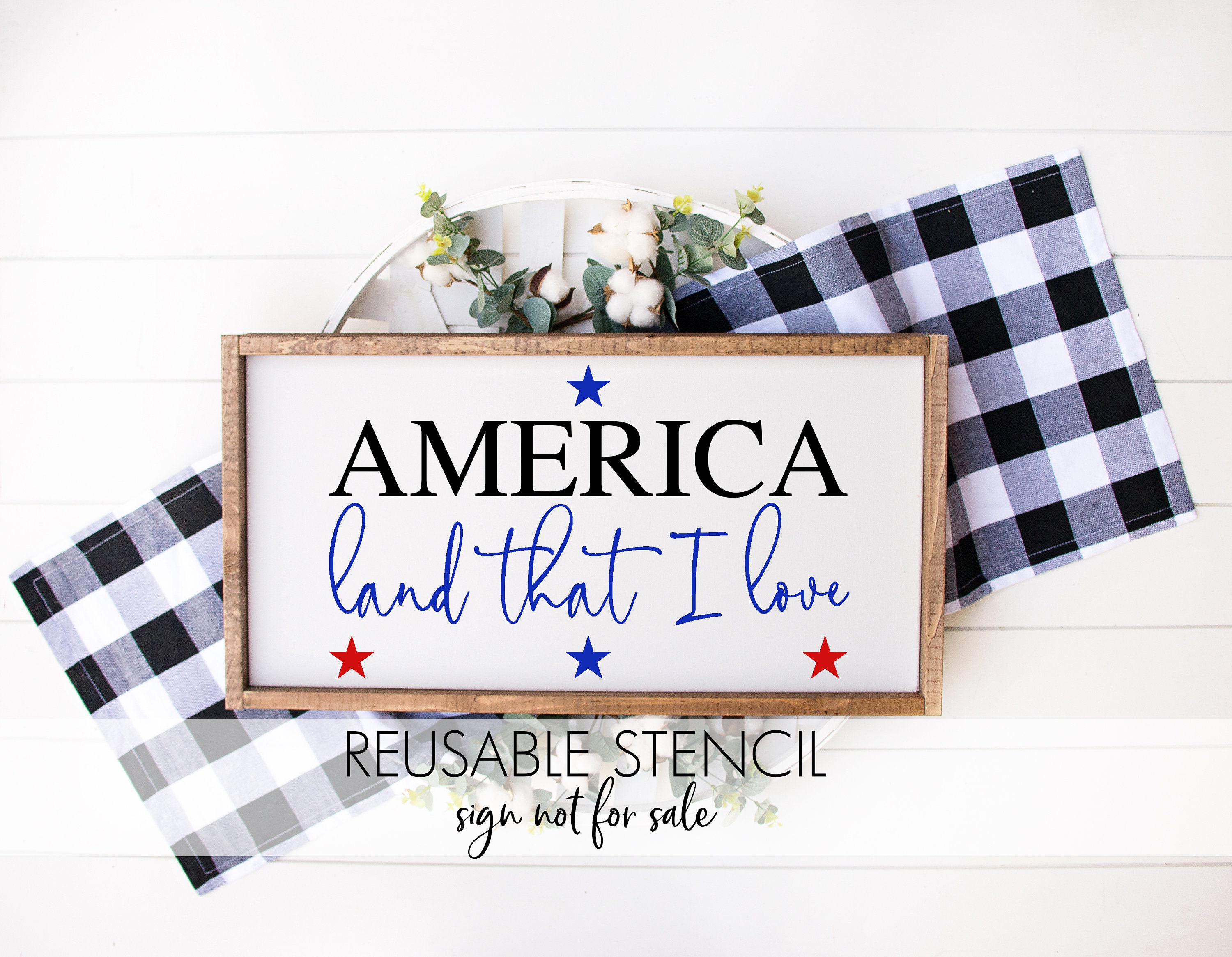 America Land That I Love STENCIL | Reusable DIY Craft Stencil | 10mil ...