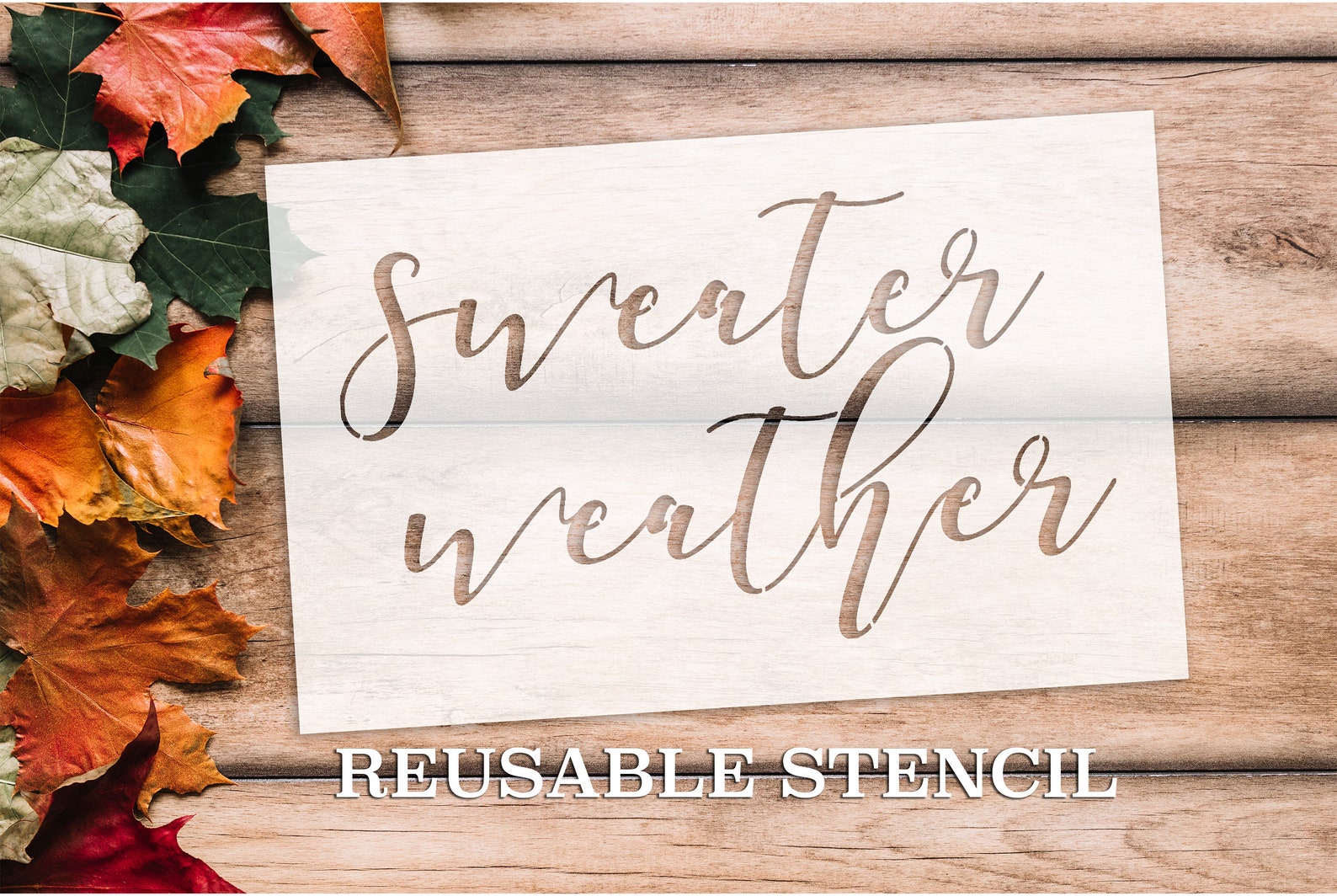 Sweater Weather STENCIL Fall Reusable DIY Craft Stencil - Etsy