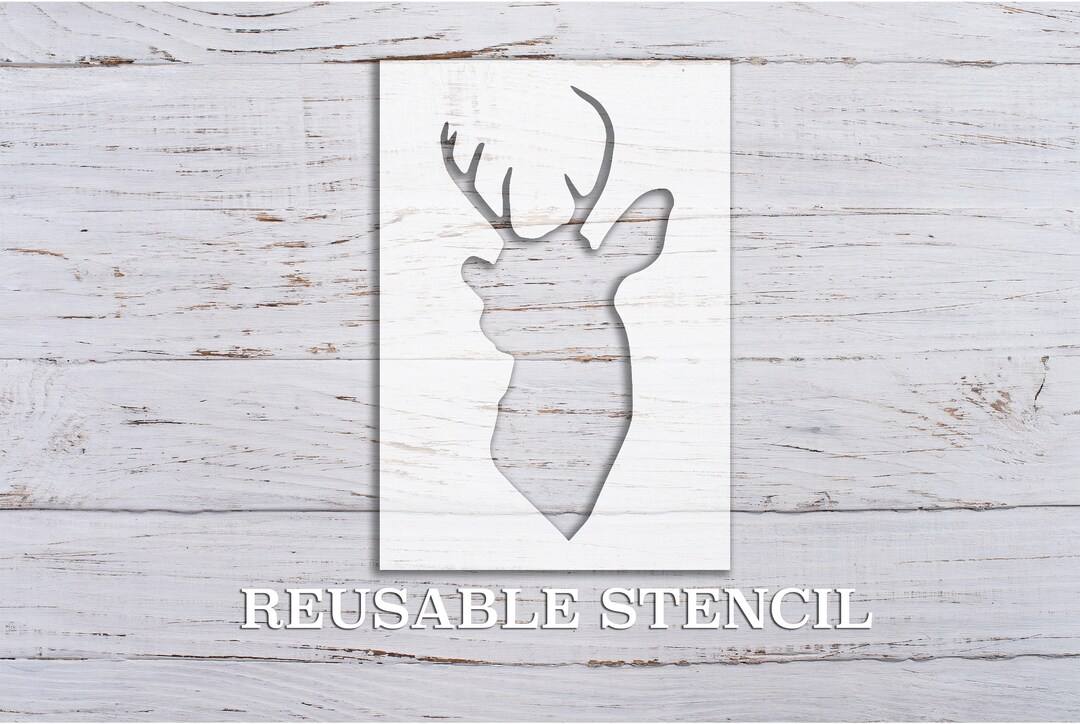 Buck Deer Head STENCIL | Laser Cut | Reusable | Multiple Sizes | Fast ...