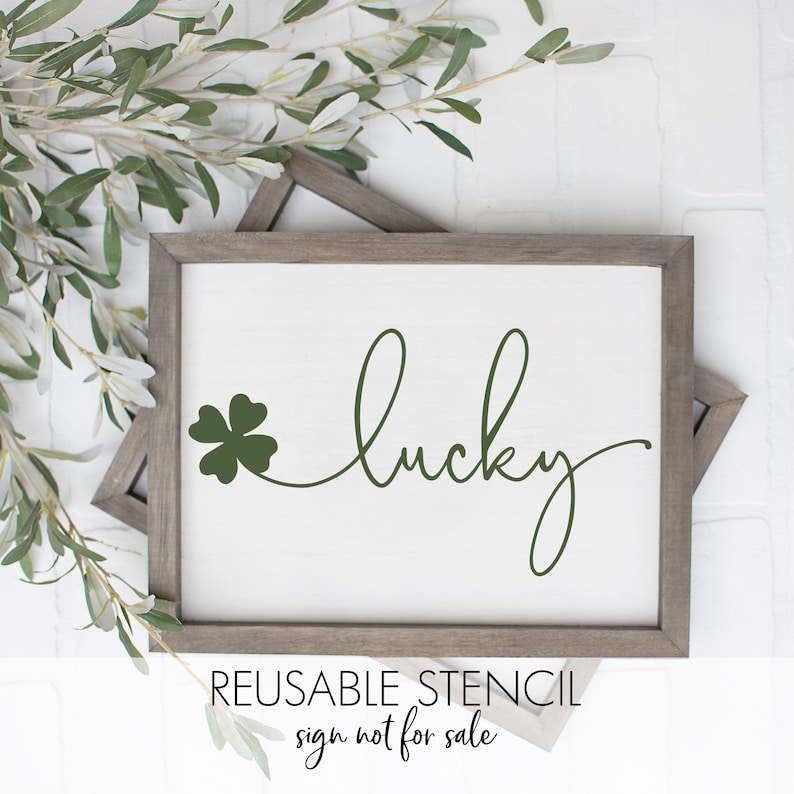 Lucky STENCIL Reusable St Patrick's Day DIY Craft | Etsy