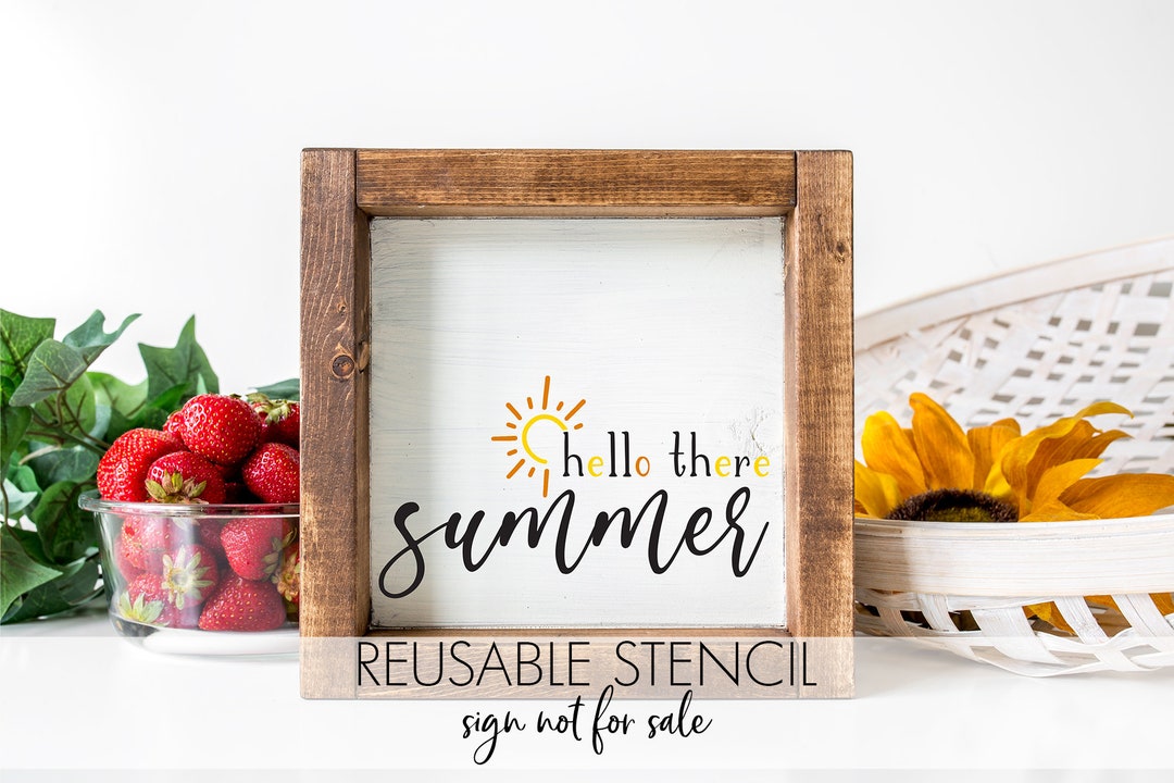 Hello There Summer Reusable STENCIL | Reusable DIY Craft Stencil ...