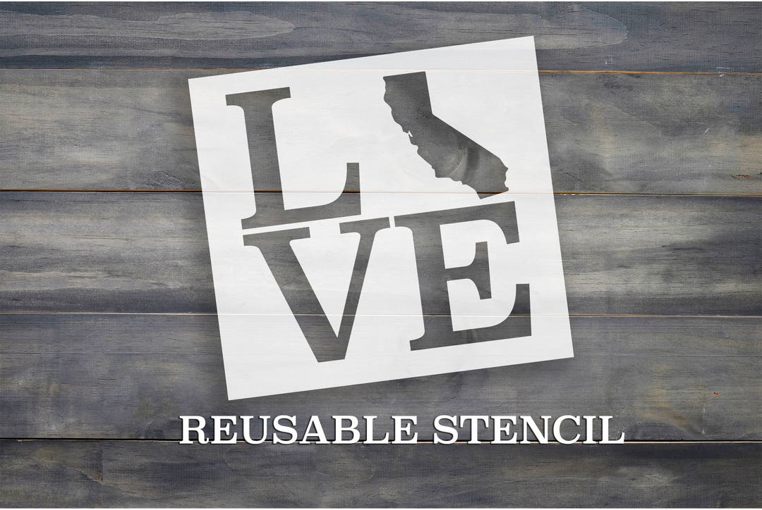 Customizable State Love (pick Your State!) STENCIL | Laser Cut ...
