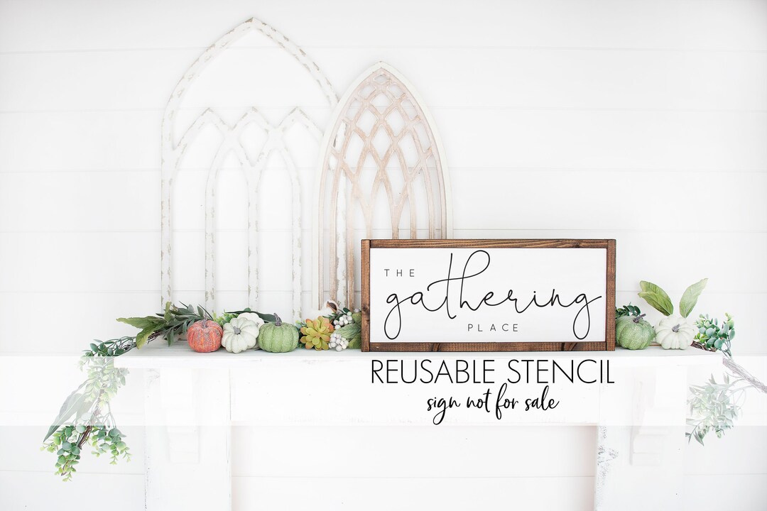 The Gathering Place REUSABLE STENCIL | DIY Craft Stencil | Multiple ...
