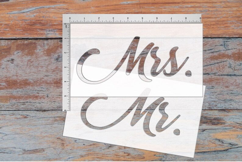 Mr. & Mrs. Stencils Reusable Laser Cut | Etsy