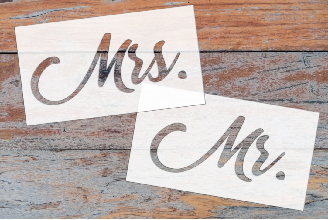 Mr. & Mrs. Stencils - Reusable | Laser Cut - Etsy