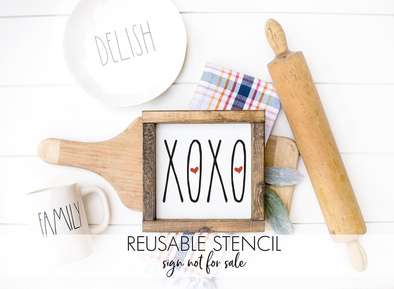 XOXO STENCIL Rea Dunn Inspired Reusable Valentines Day - Etsy