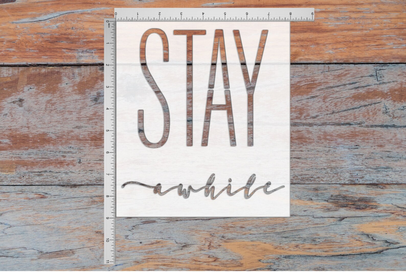 Stay Awhile Stencil Laser Cut - Etsy