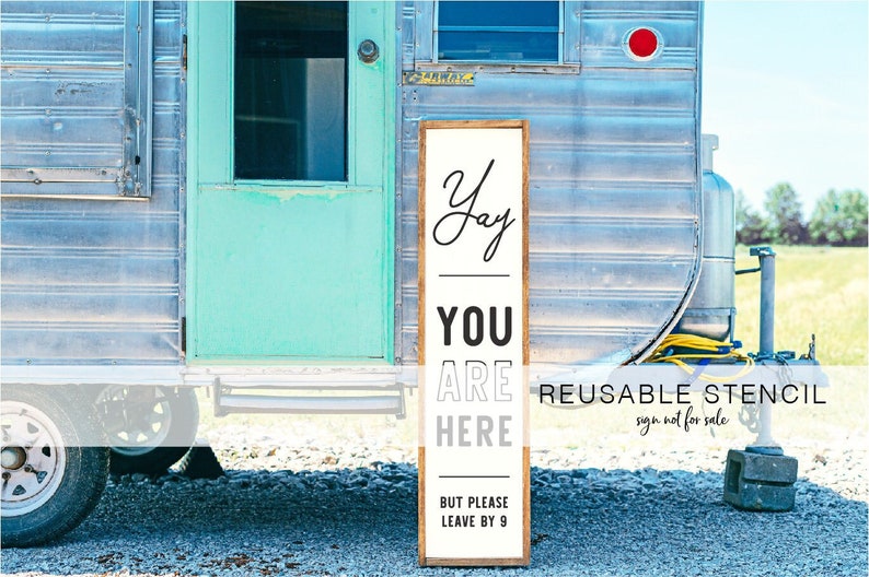 Stencil Yay You Are Here Welcome Stencil a Reusable DIY - Etsy