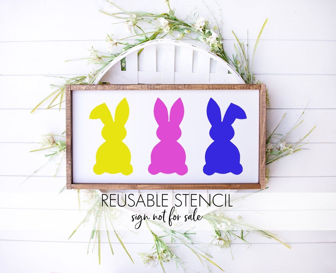 Easter Bunny STENCIL Reusable Easter DIY Craft Stencil - Etsy