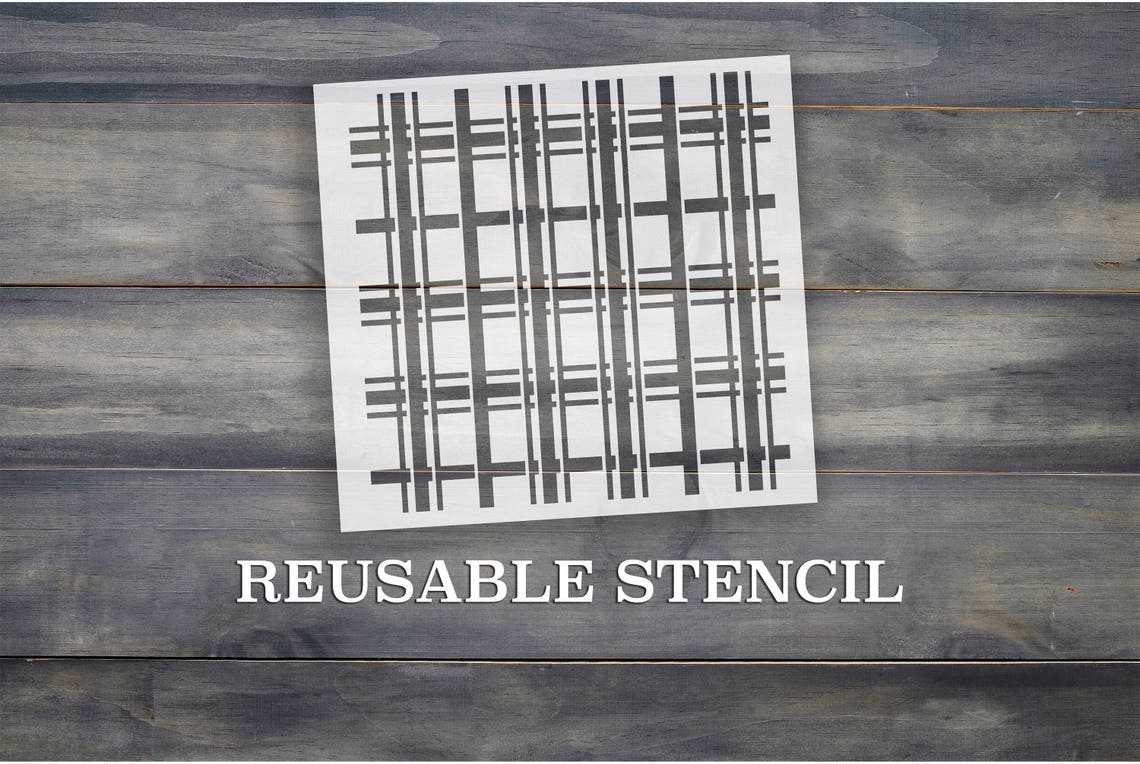 Pattern Plaid STENCIL Laser Cut Reusable Multiple | Etsy