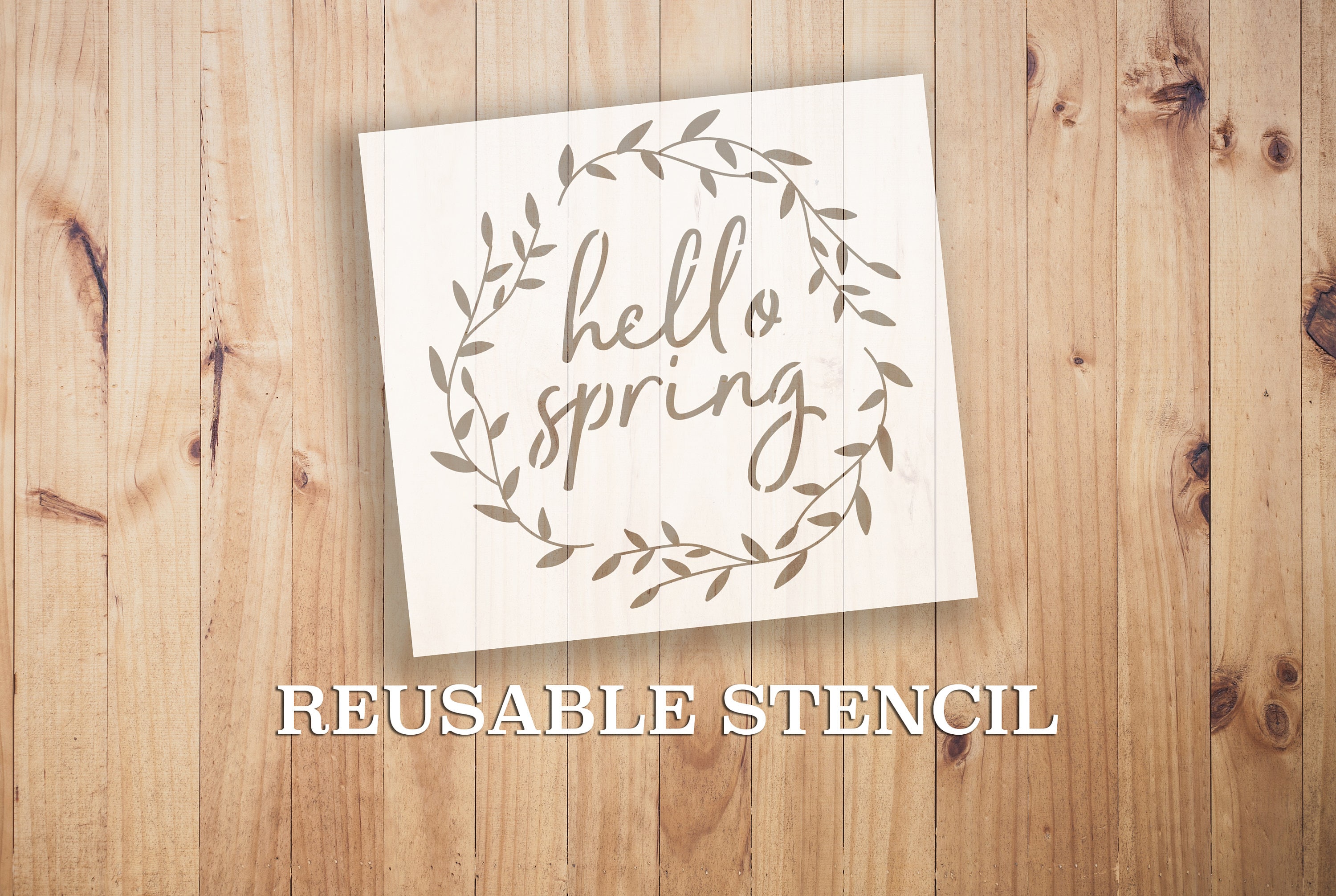 Hello Spring STENCIL Laser Cut Resuable Multiple Sizes - Etsy