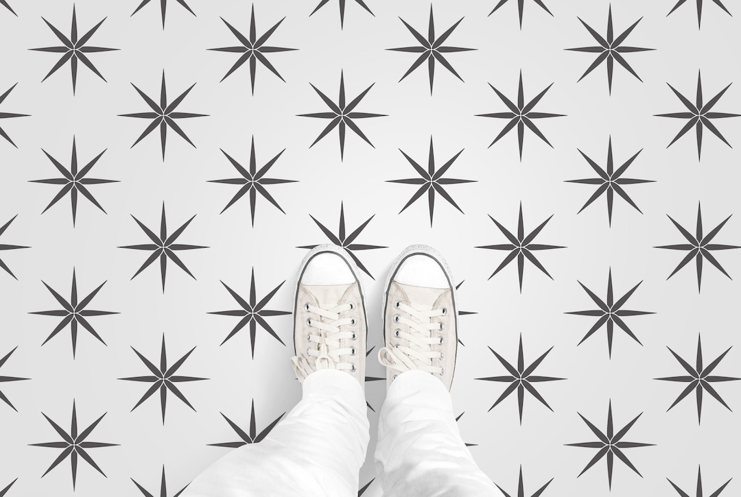 Geometric Star Tile, Flooring or Wall STENCIL Pattern 101- a Reusable ...