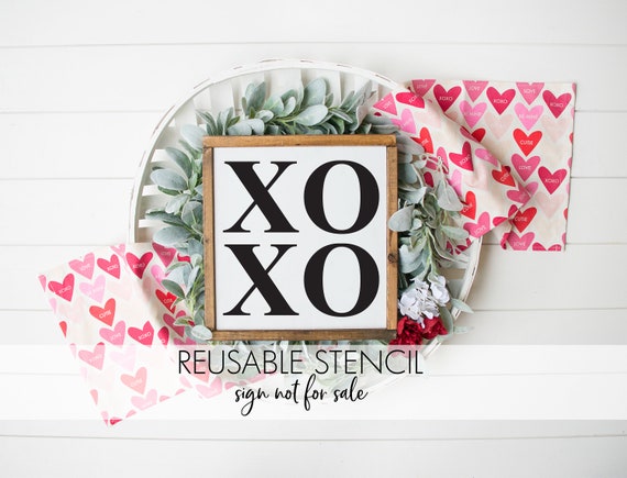 XOXO STENCIL Reusable Valentines Day Stencil | Etsy