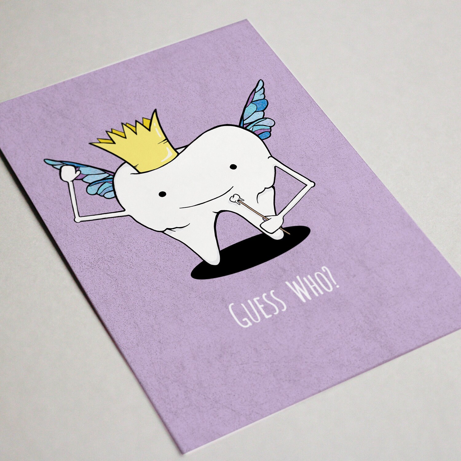 Guess Who Tooth Fairy Greeting Card Punny Teeth Gift for - Etsy