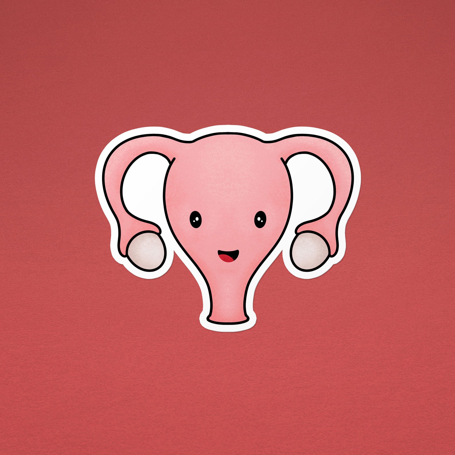 Cute Happy Uterus sticker uterus vinyl matte decal stickers | Etsy