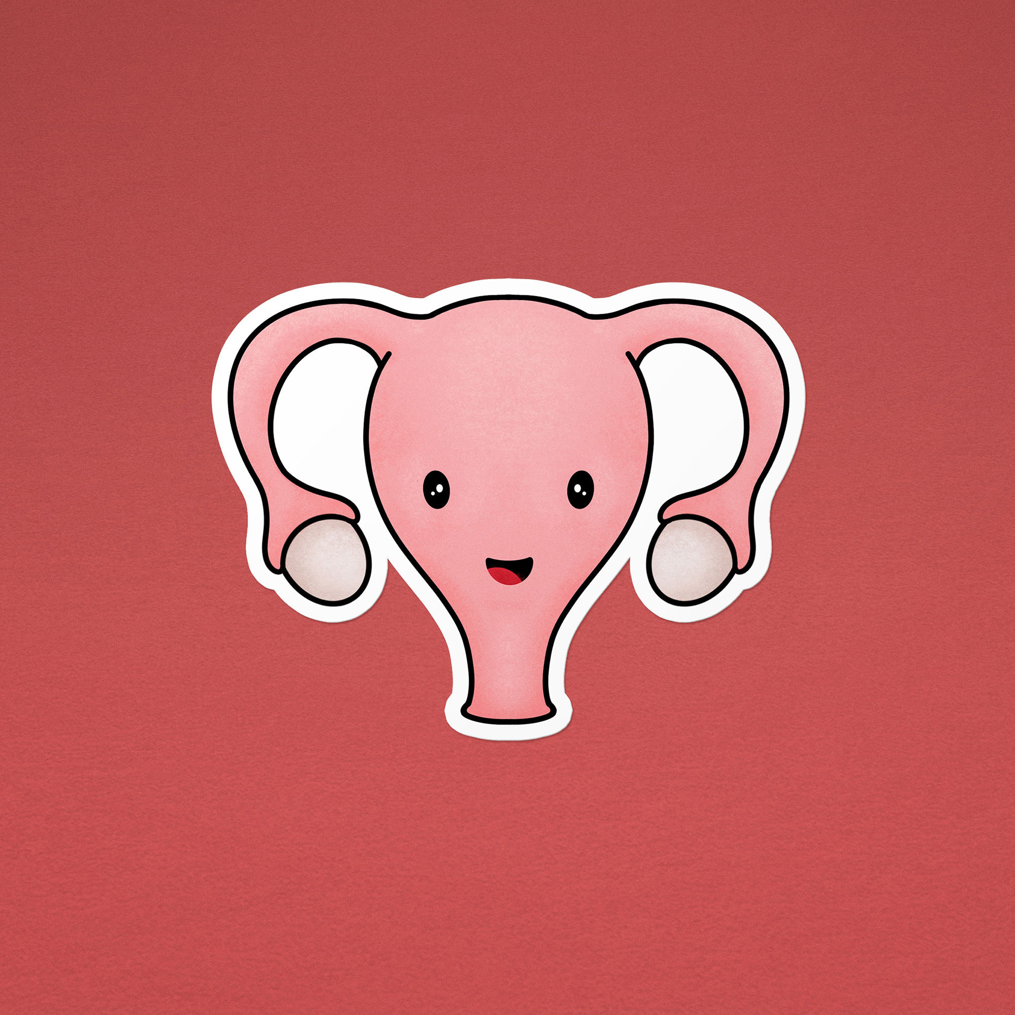 Cute Happy Uterus sticker uterus vinyl matte decal stickers | Etsy