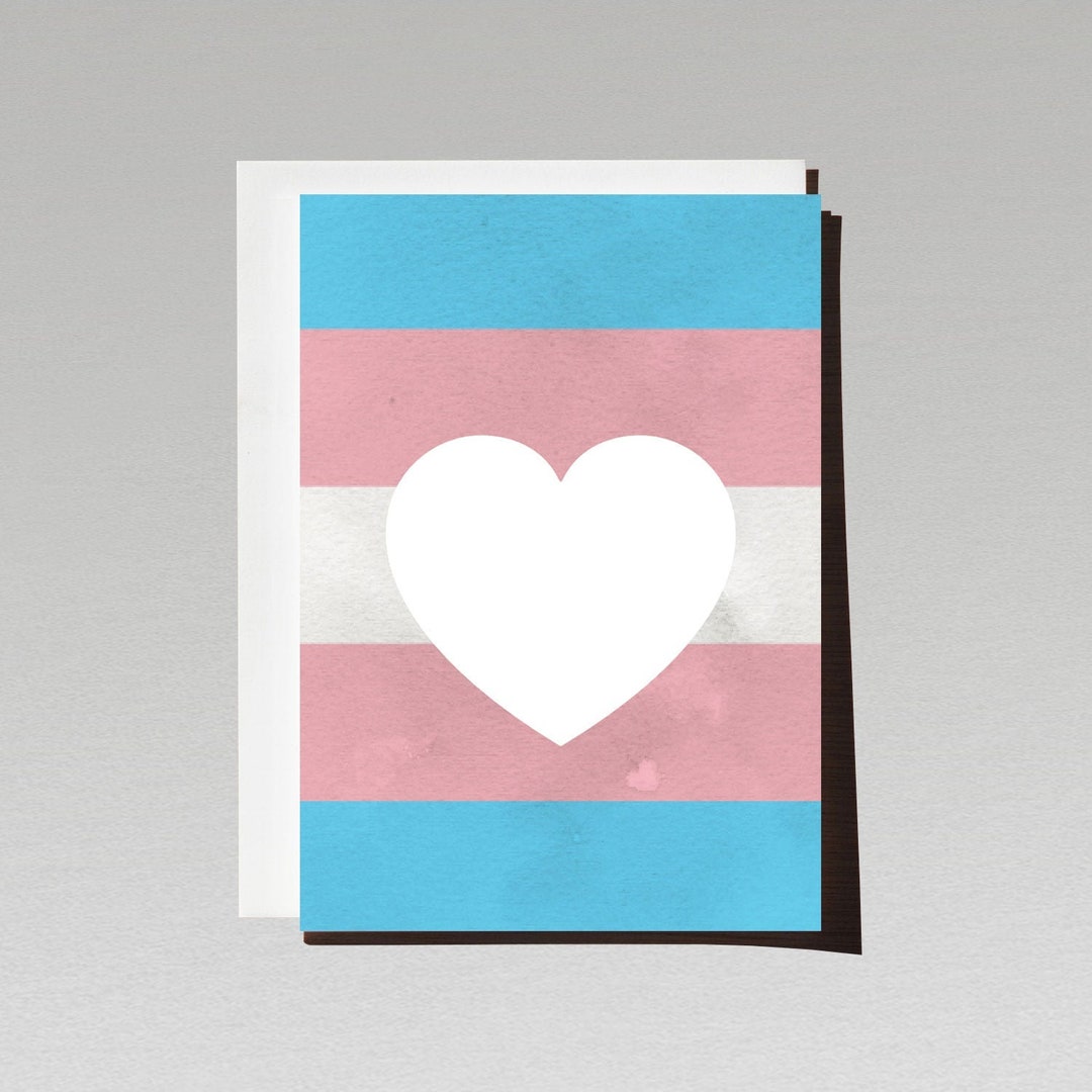 LGBTQI Transgender Heart Greeting Card - Etsy