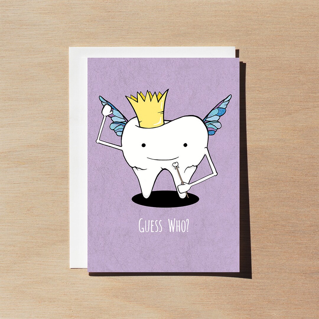Guess Who Tooth Fairy Greeting Card Punny Teeth Gift for - Etsy