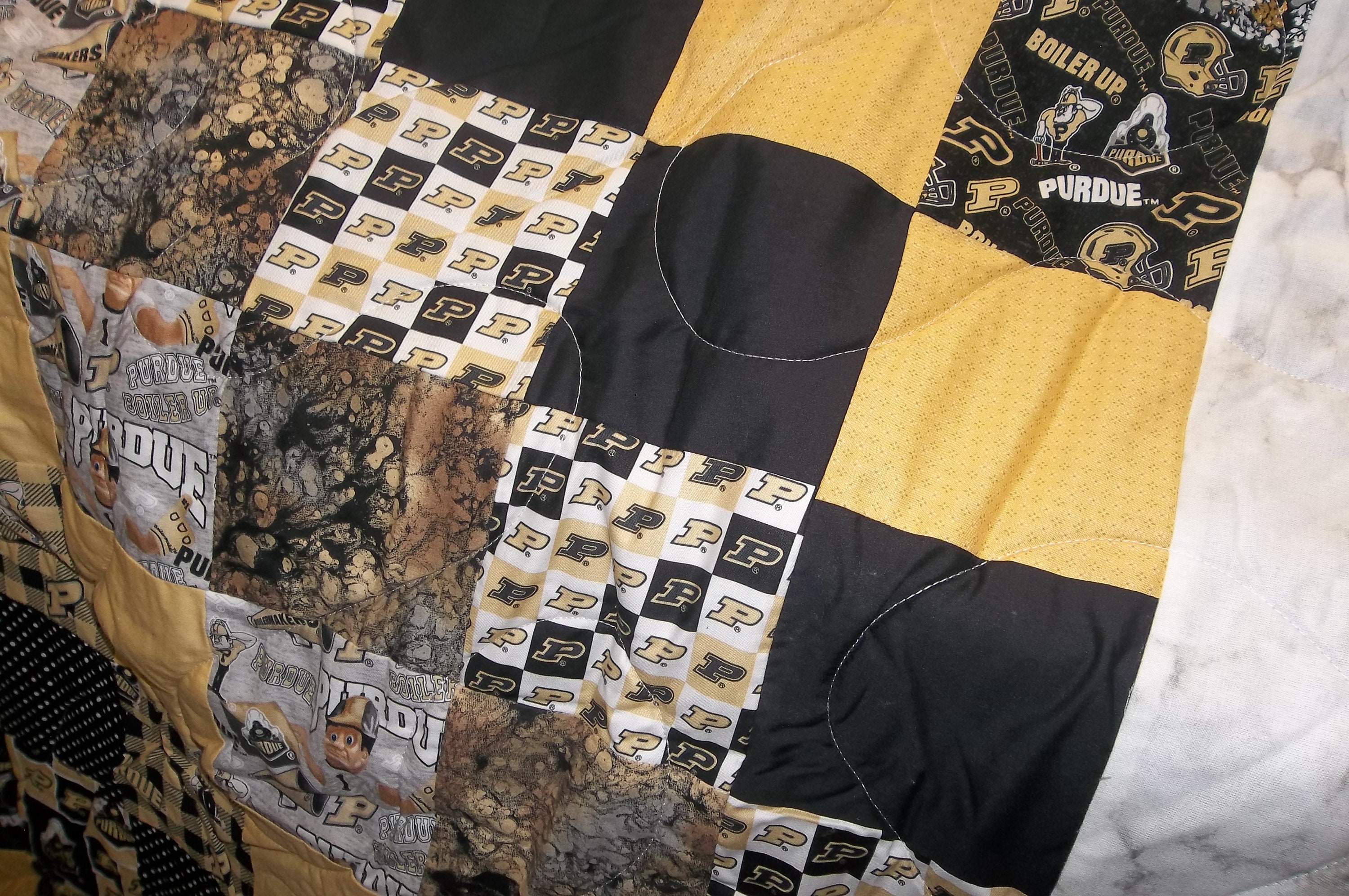 66x85 Handmade Purdue Throw With Flannel Black Backing - Etsy