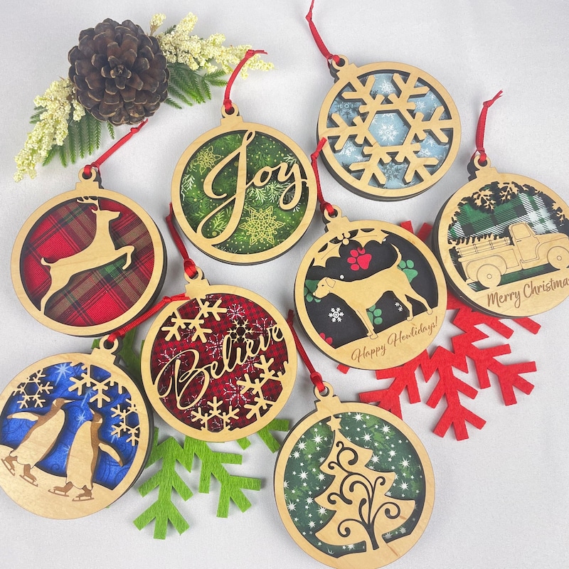 Wooden Christmas Ornaments - Etsy