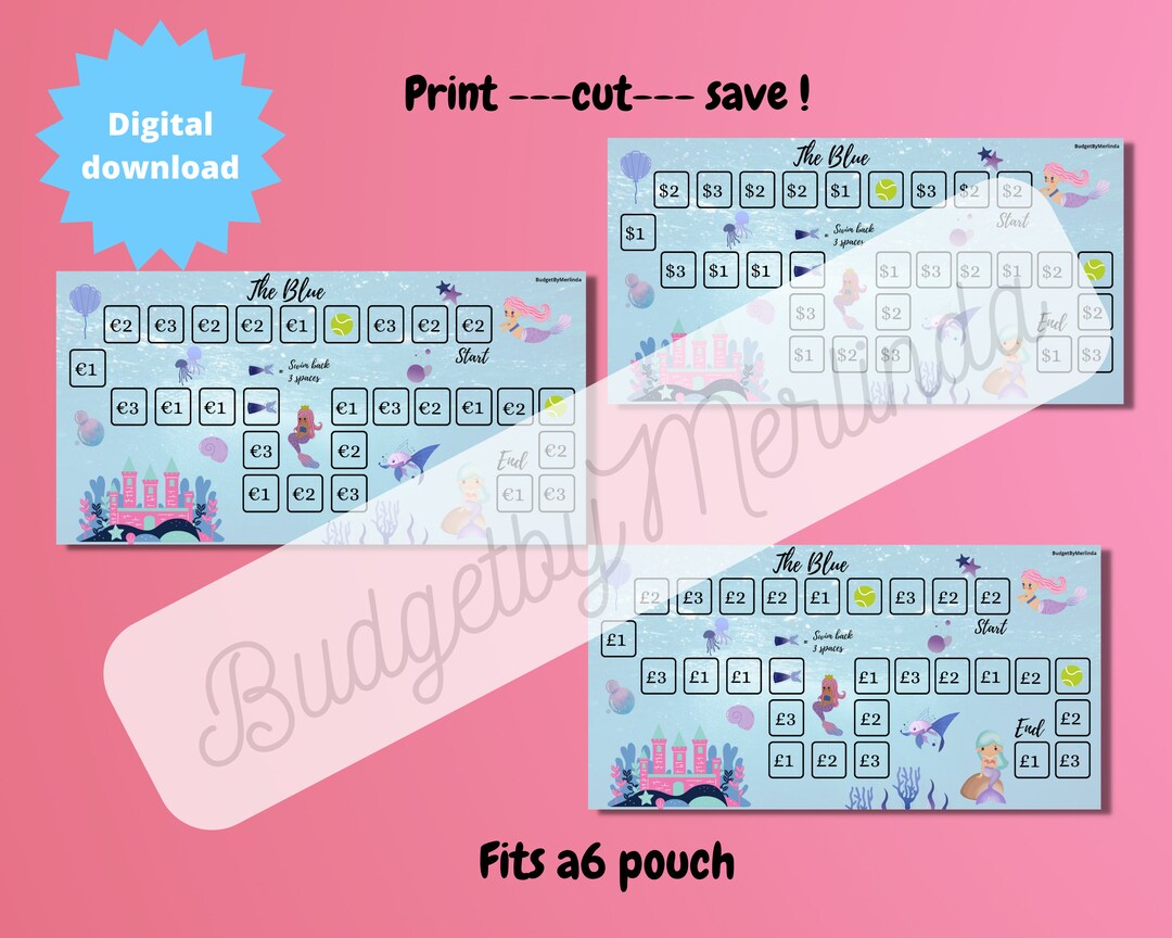 The Blue Mermaid Saving Board Game*sparziele *zeemeermin Spaar Spel ...