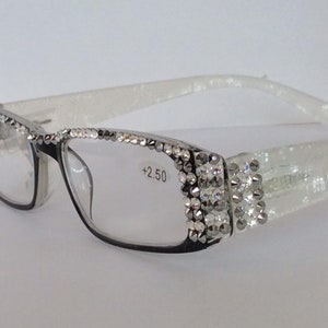 Black and White Rhinestone Crystal Readers - Etsy