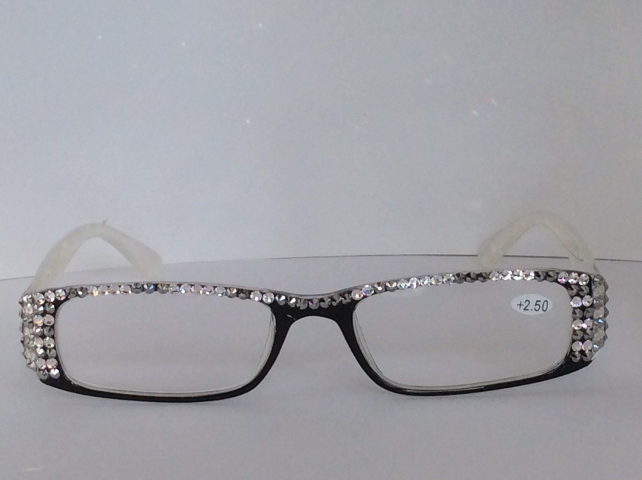 Black and White Rhinestone Crystal Readers - Etsy