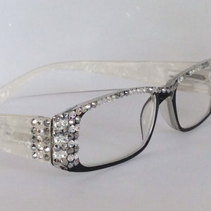 Black and White Rhinestone Crystal Readers - Etsy