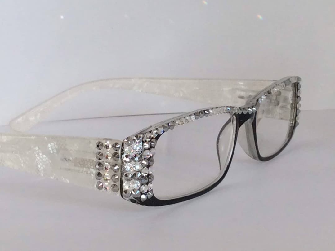 Black and White Rhinestone Crystal Readers - Etsy
