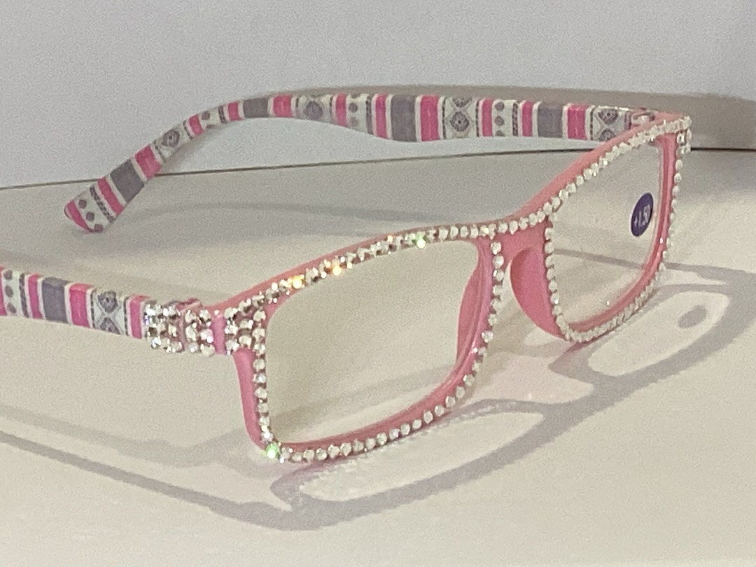 Pink Swarovski Reading Glasses Etsy