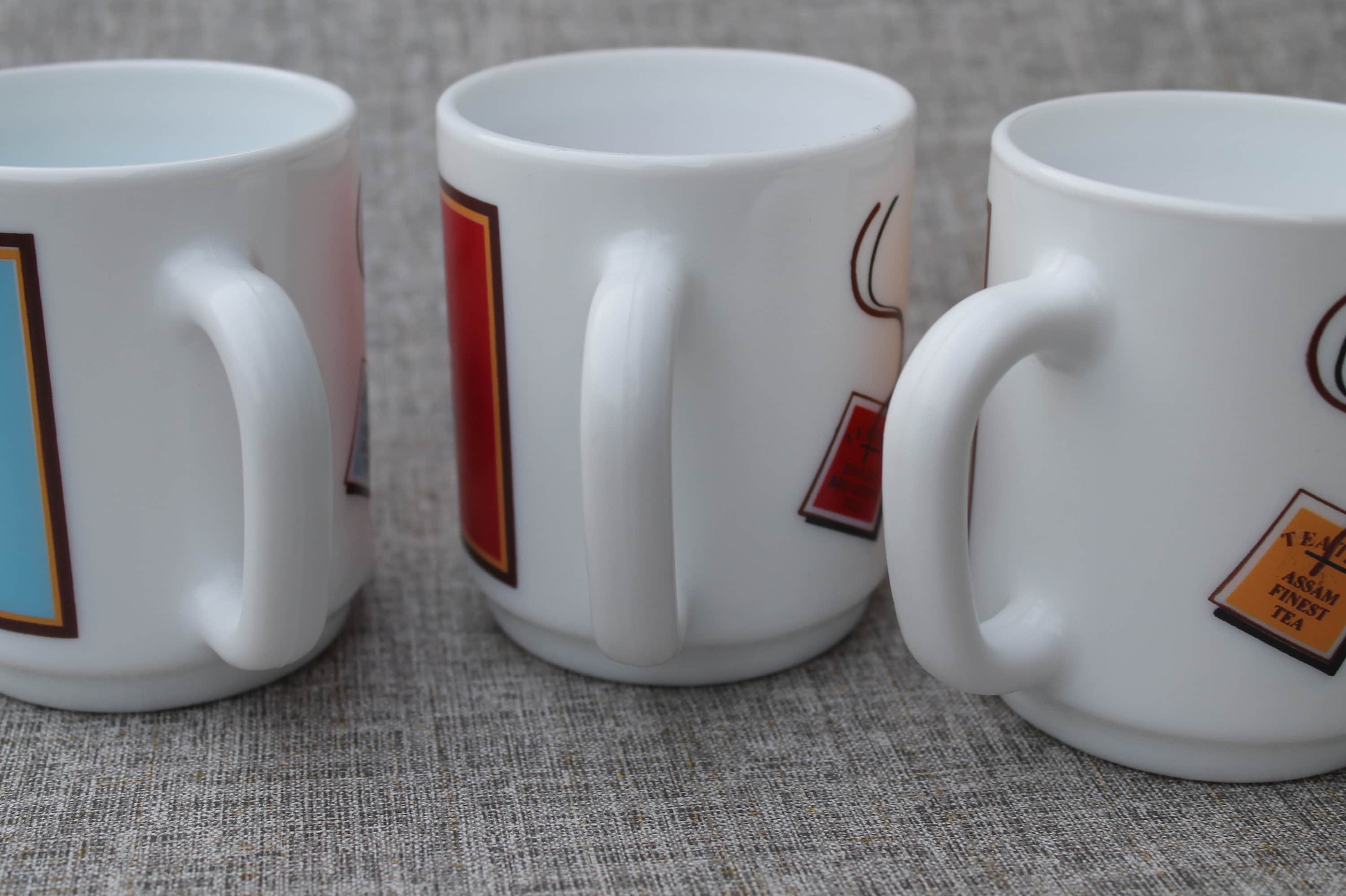 Tea Time, Trio of Vintage Milk Glass Cups / Chinese Black Tea/assam ...
