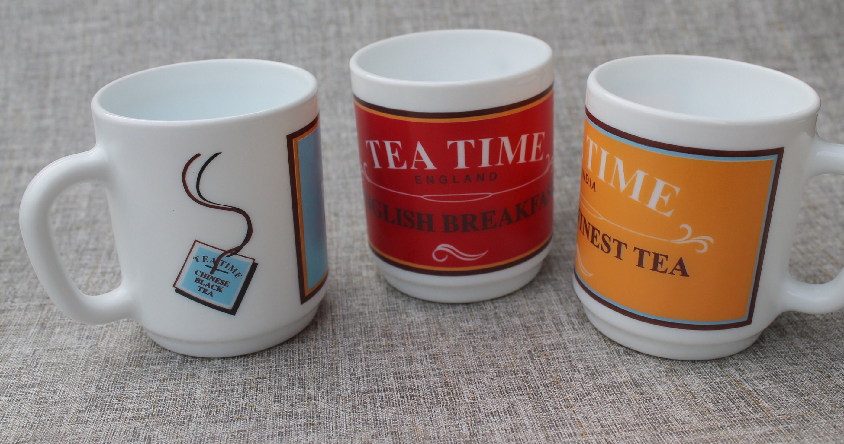 Tea Time, Trio of Vintage Milk Glass Cups / Chinese Black Tea/assam ...