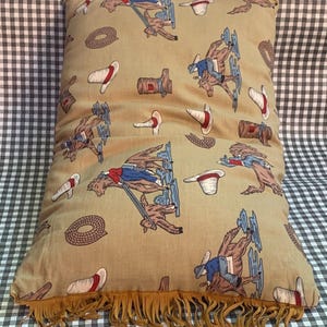 Vintage Cowboy Cushion/rectangular Fringed Cushion Cover/children's ...