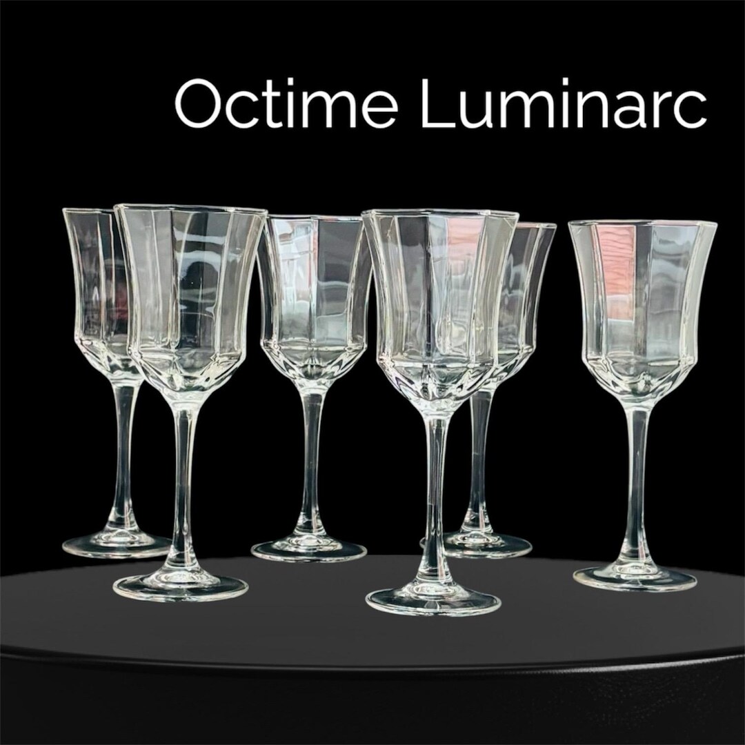 Vintage Luminarc France Octime Octagonal Wine Glasses / 1980s Glasses ...