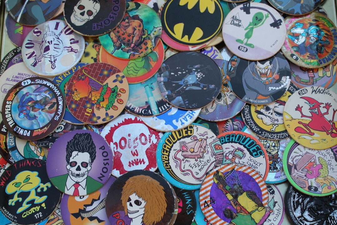 POGS Lot Over Eighty 80, Multiple 1994-95 Vintage/collectible/batman ...