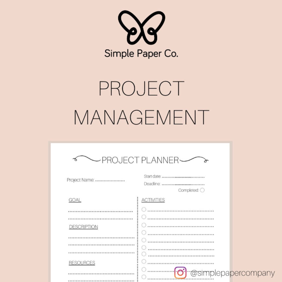 Project Management | PRINTABLE | Simple Paper Co. - Etsy