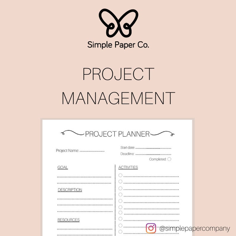 Project Management | PRINTABLE | Simple Paper Co. - Etsy