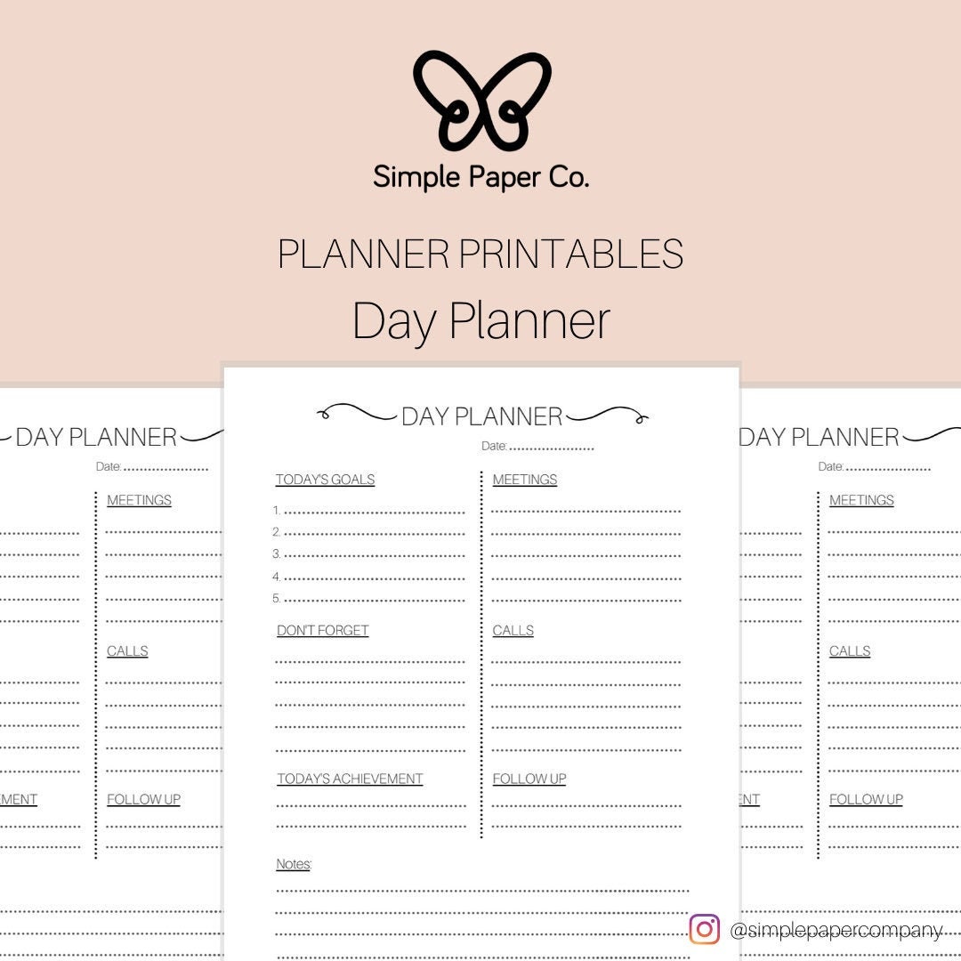 Daily Planner | PRINTABLE | Simple Paper Co. - Etsy