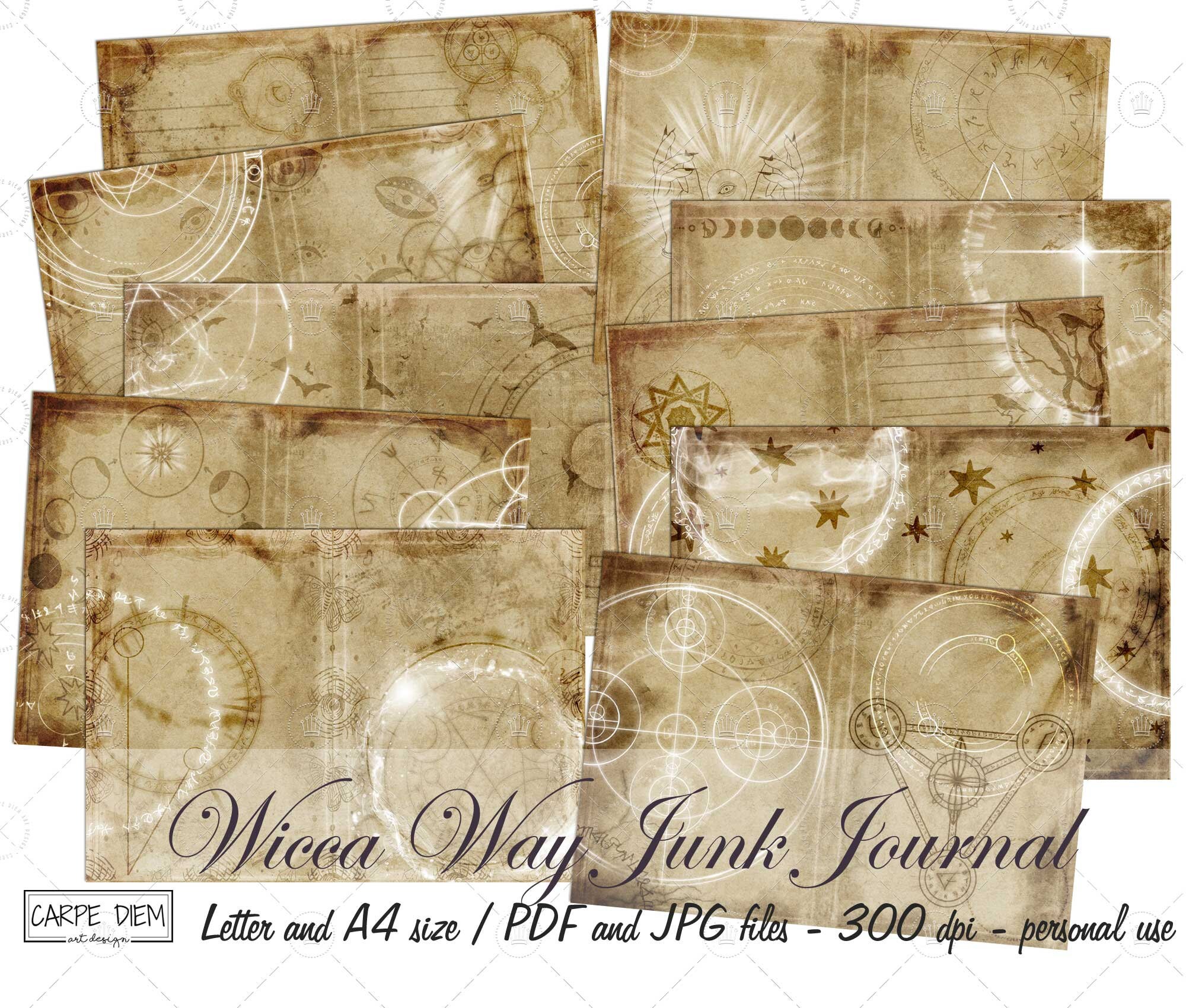 Wicca Junk Journal Printable Journal Kit, Witch Junk Journal ...