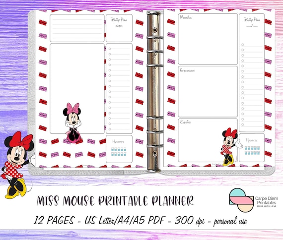 Big Happy Planner Printable Miss Mouse Printable Planner 8.5 - Etsy