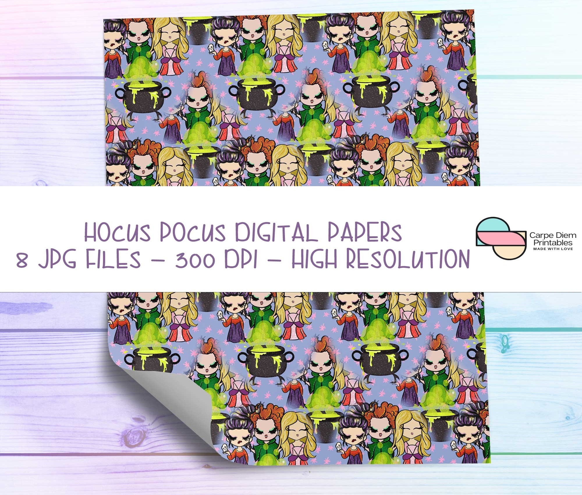 Hocus Pocus Digital Paper Pack 12x12 Scrapbook Paper - Etsy