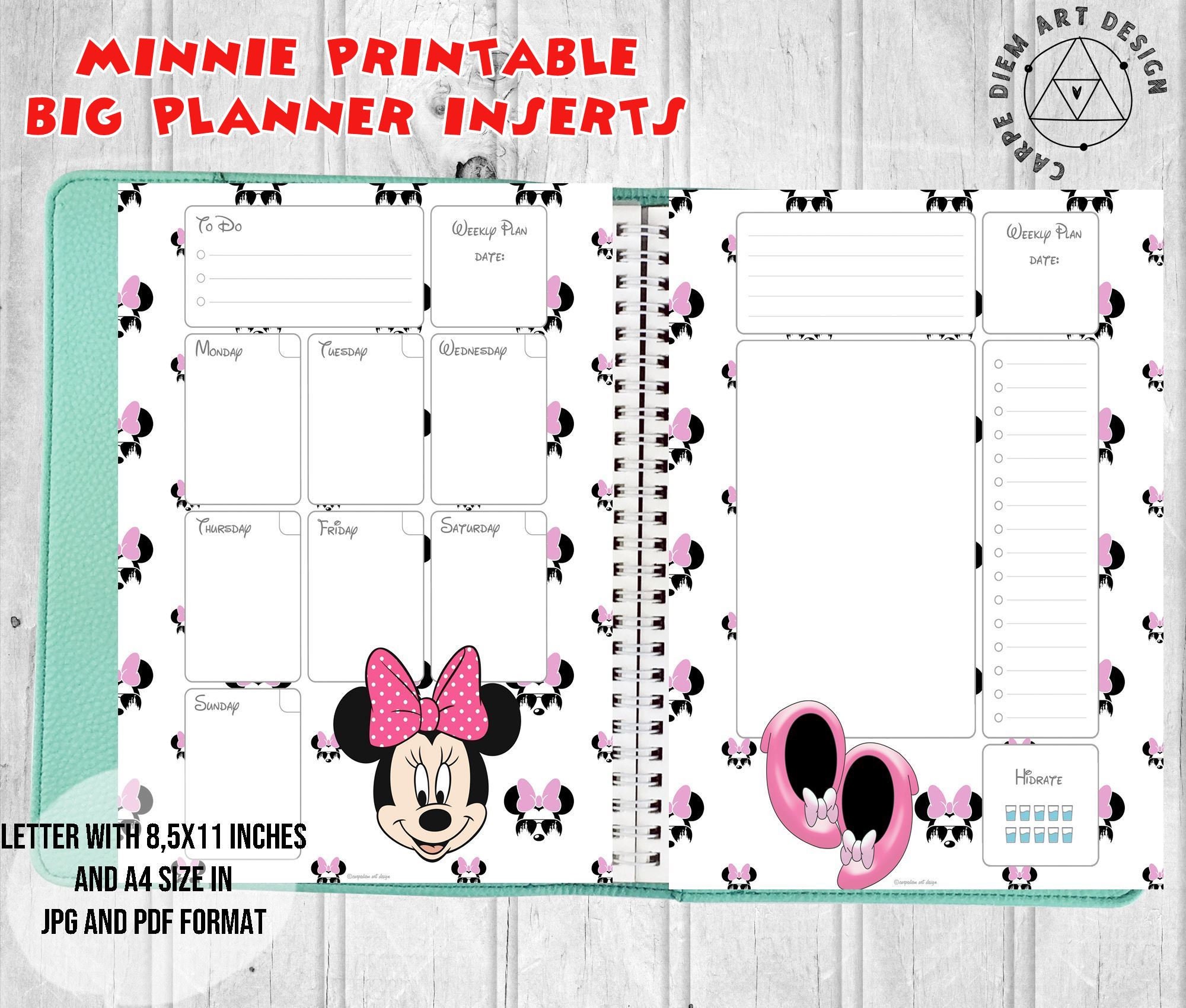 Calendars & Planners LETTER SIZE Disney Minnie Mickey Mouse Couture ...