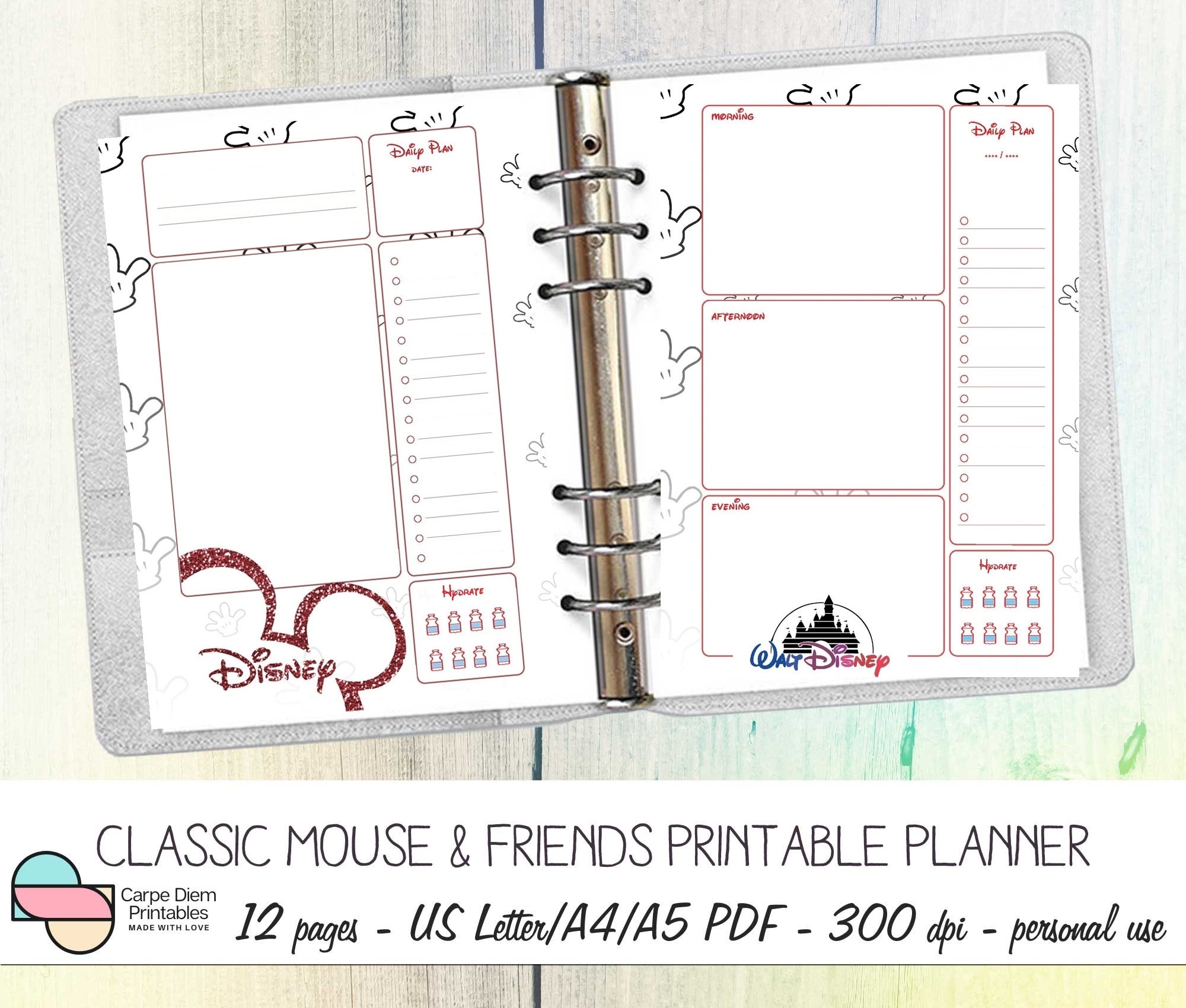 Classic Mouse and Friends Printable Planner Daily Weekly and - Etsy